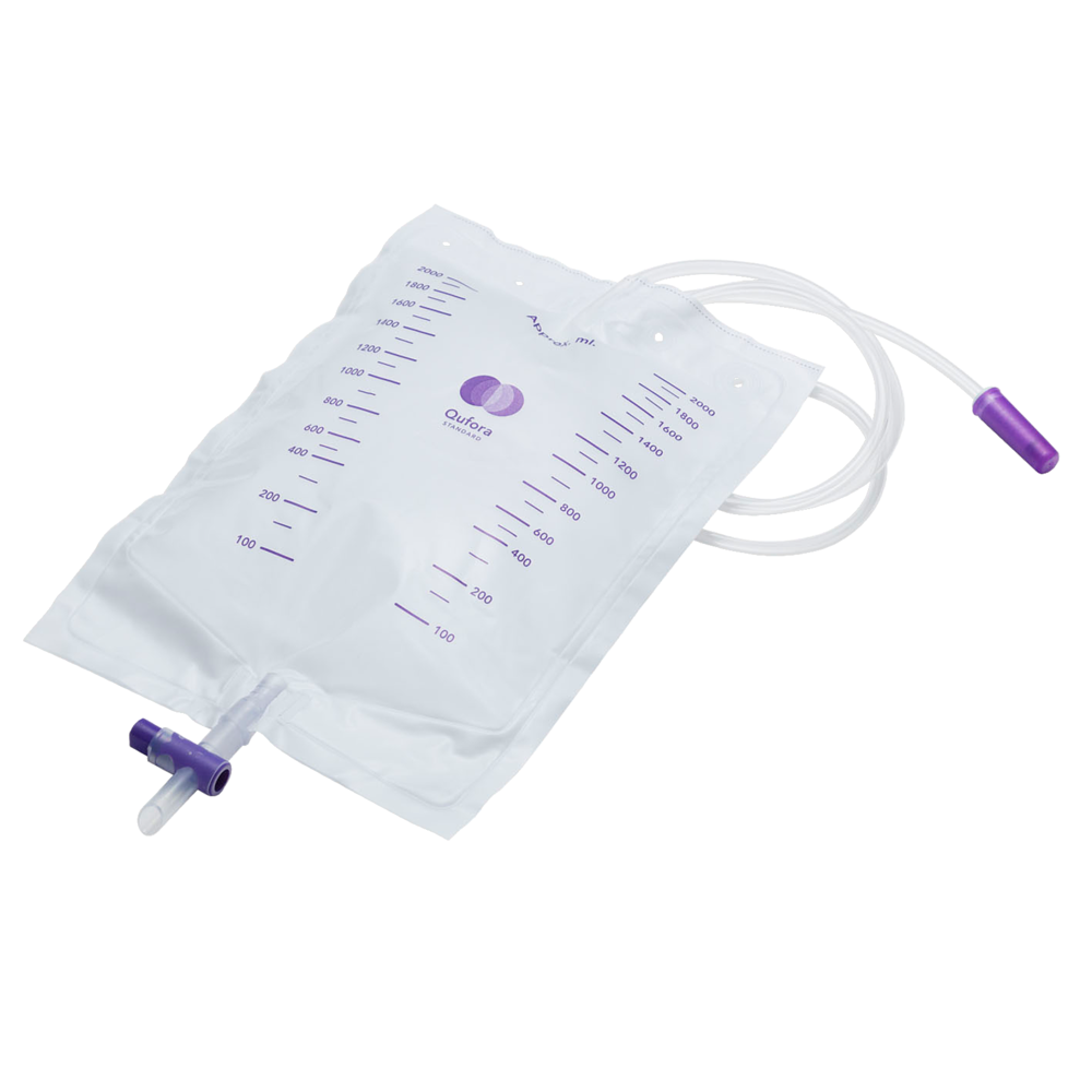 Urinpose, sengepose, Qufora, 110cm, 2000 ml, etkammer, CV/NRV, tyk ...